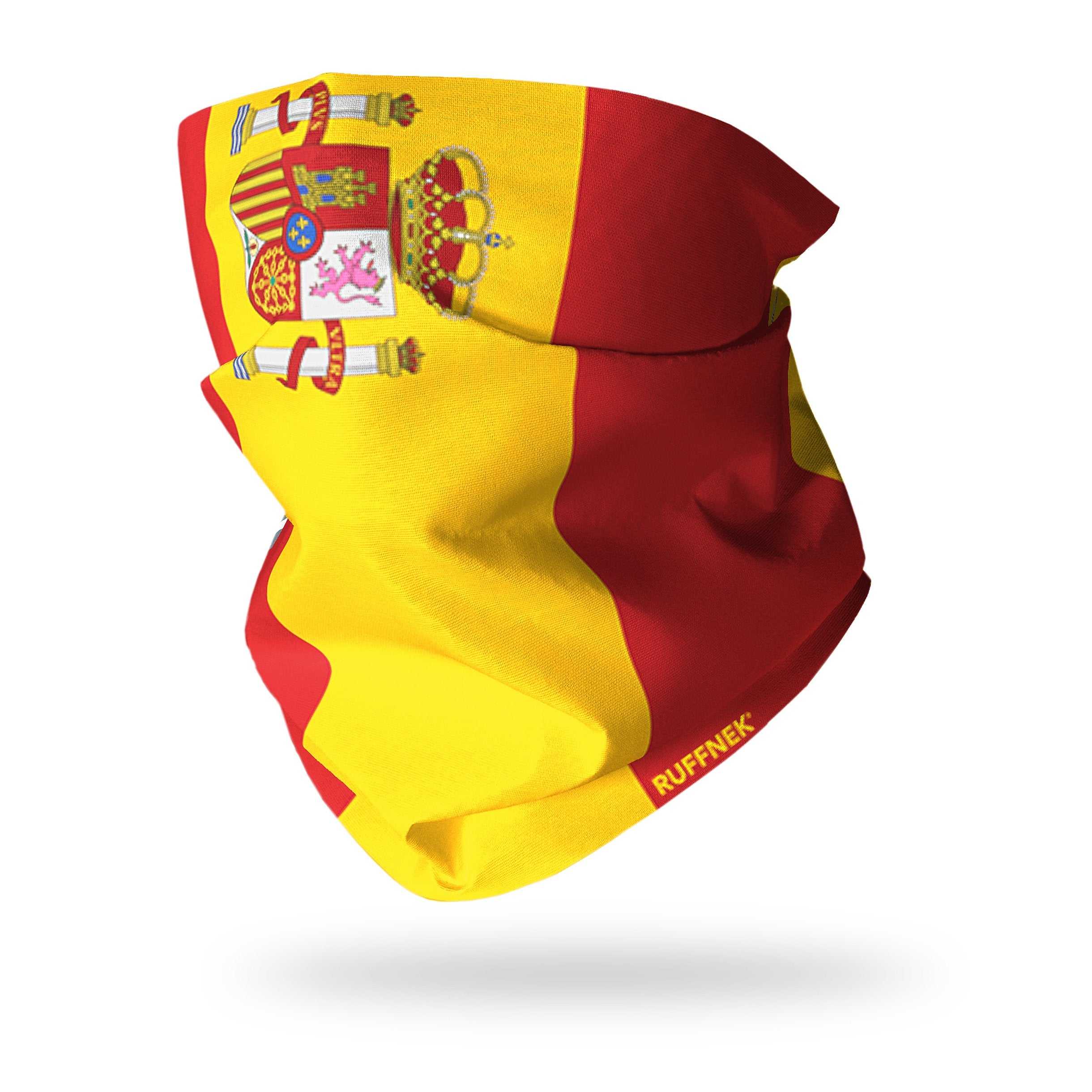 Flag of Spain Neck Gaiter – Spanish Flag Snood – RUFFNEK® Ltd